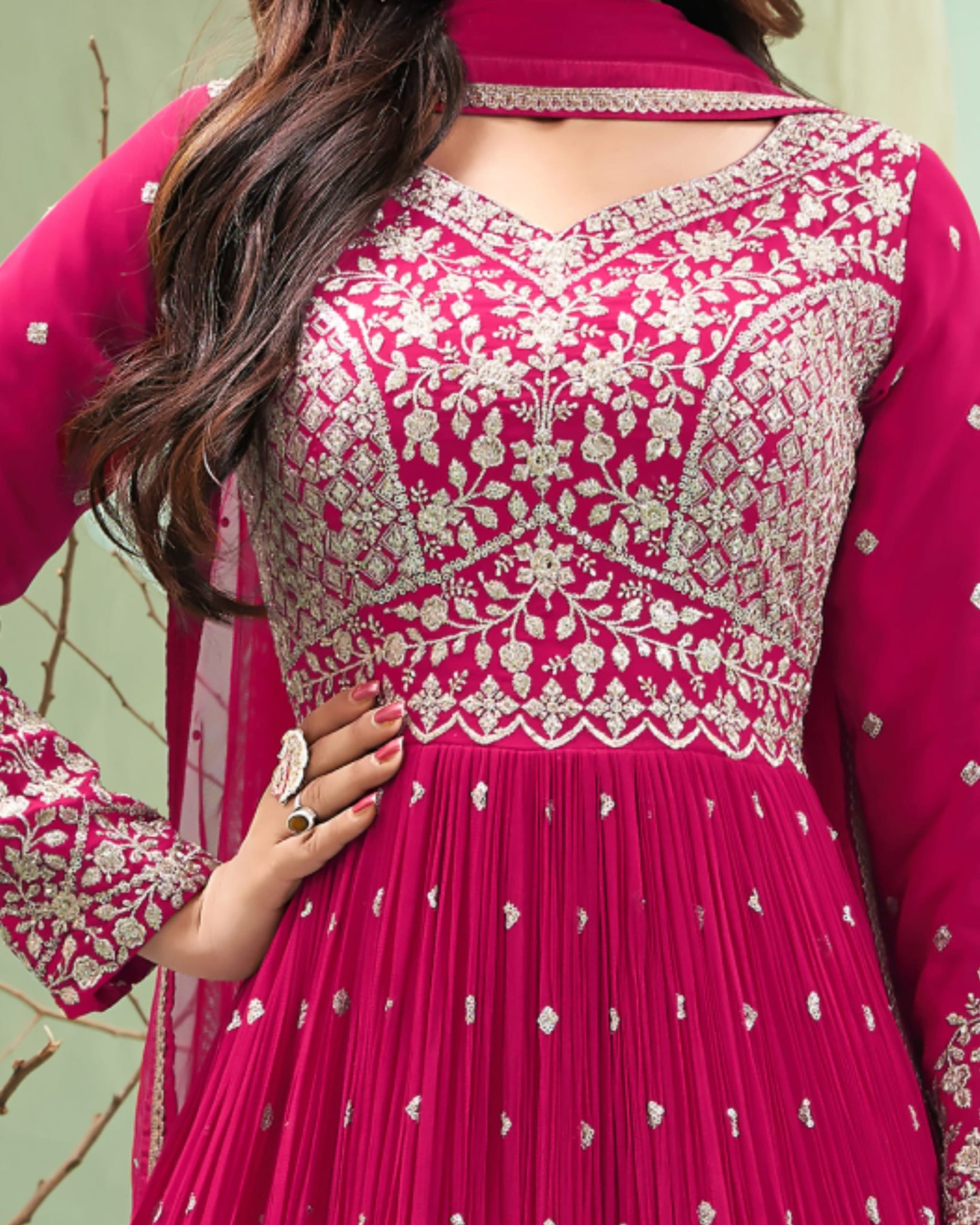 PINK ANARKALI - Rithika Suits